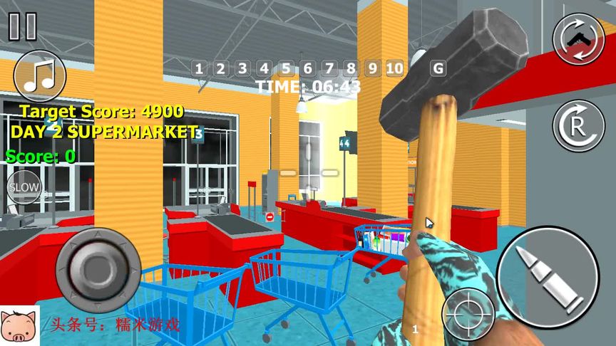 糯米拆家模拟器 拆除超市一棒一个购物车