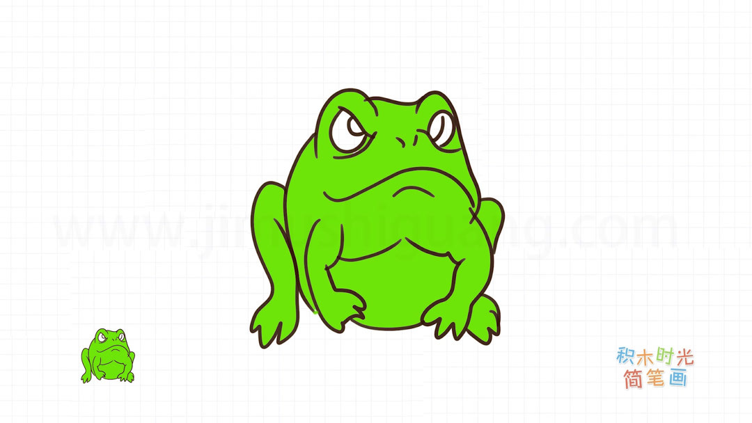动物简笔画大全,画愤怒的青蛙简笔画