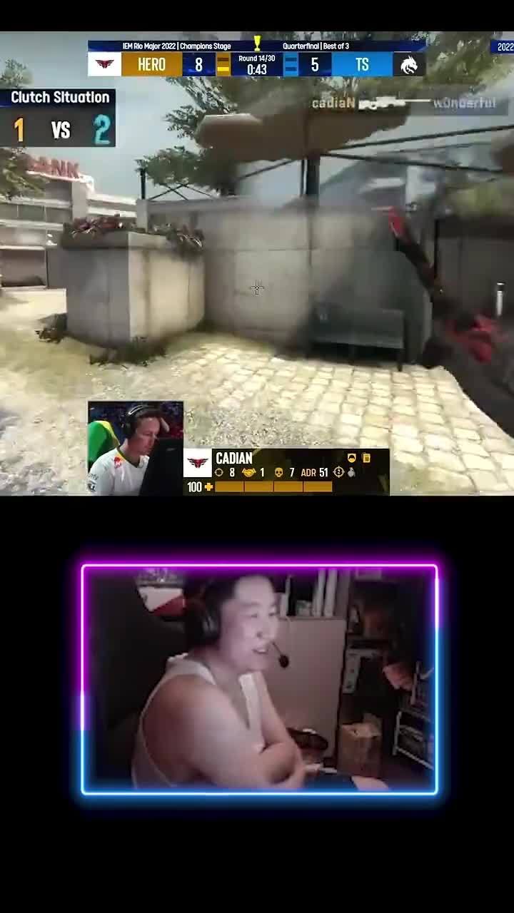 名场面!cadiaN世界级转点完成逆天1V3!ququcsgo里约ma