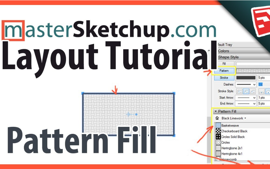 layout 填充教程 Layout Pattern Fill Tutorial by MasterSketchUp