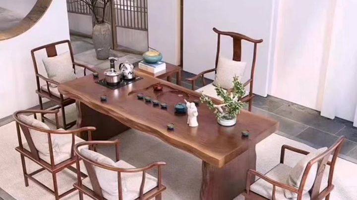茶桌椅组合实木泡茶桌新中式现代简约大板桌子禅意功夫茶台一体桌