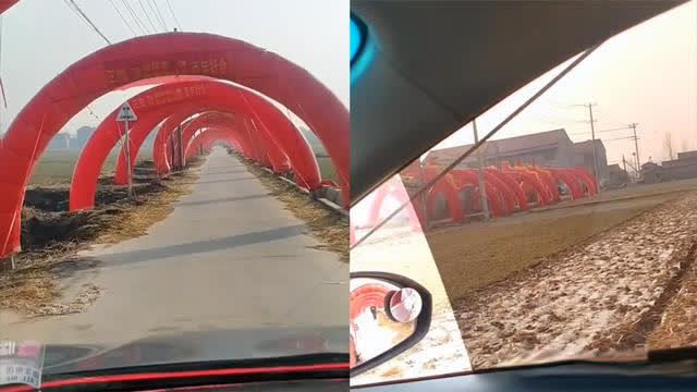 小伙结婚亲友送来八十多个拱门,浩浩荡荡排了两里地:仪式感拉满