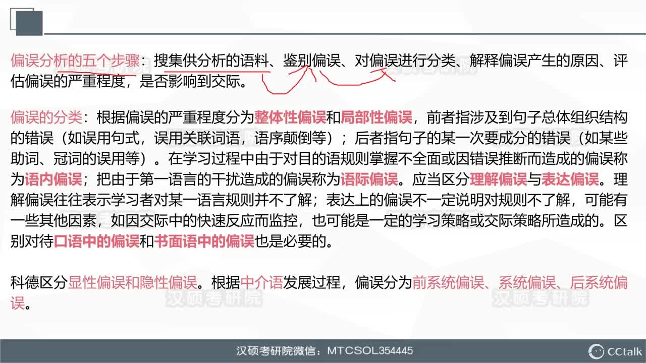 21浙师大汉硕考研强化知识点之偏误分析