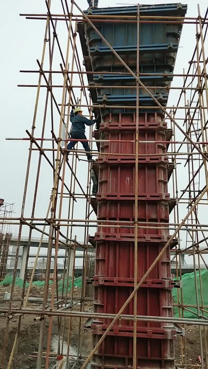高架桥墩柱模板支撑安装