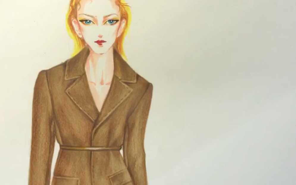 纯色呢外套的画法