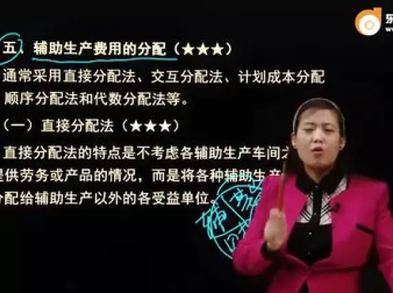 初级会计实务 课时 55 第八章产品成本核算 2