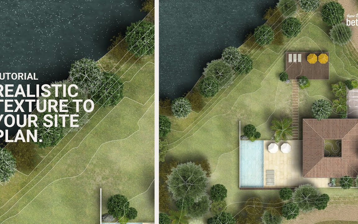 如何将场地总平面规划图的普通纹理变成逼真的纹理!