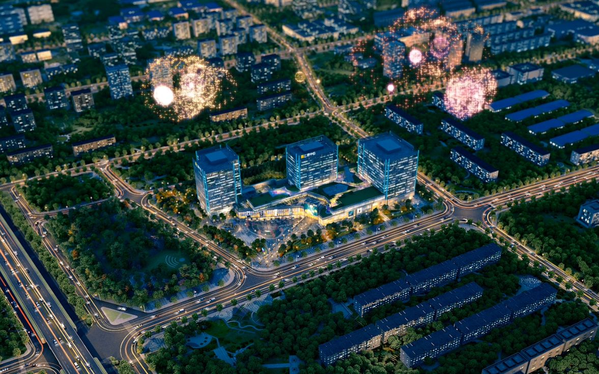 三维动画城市商业综合体房地产漫游楼盘商场办公楼