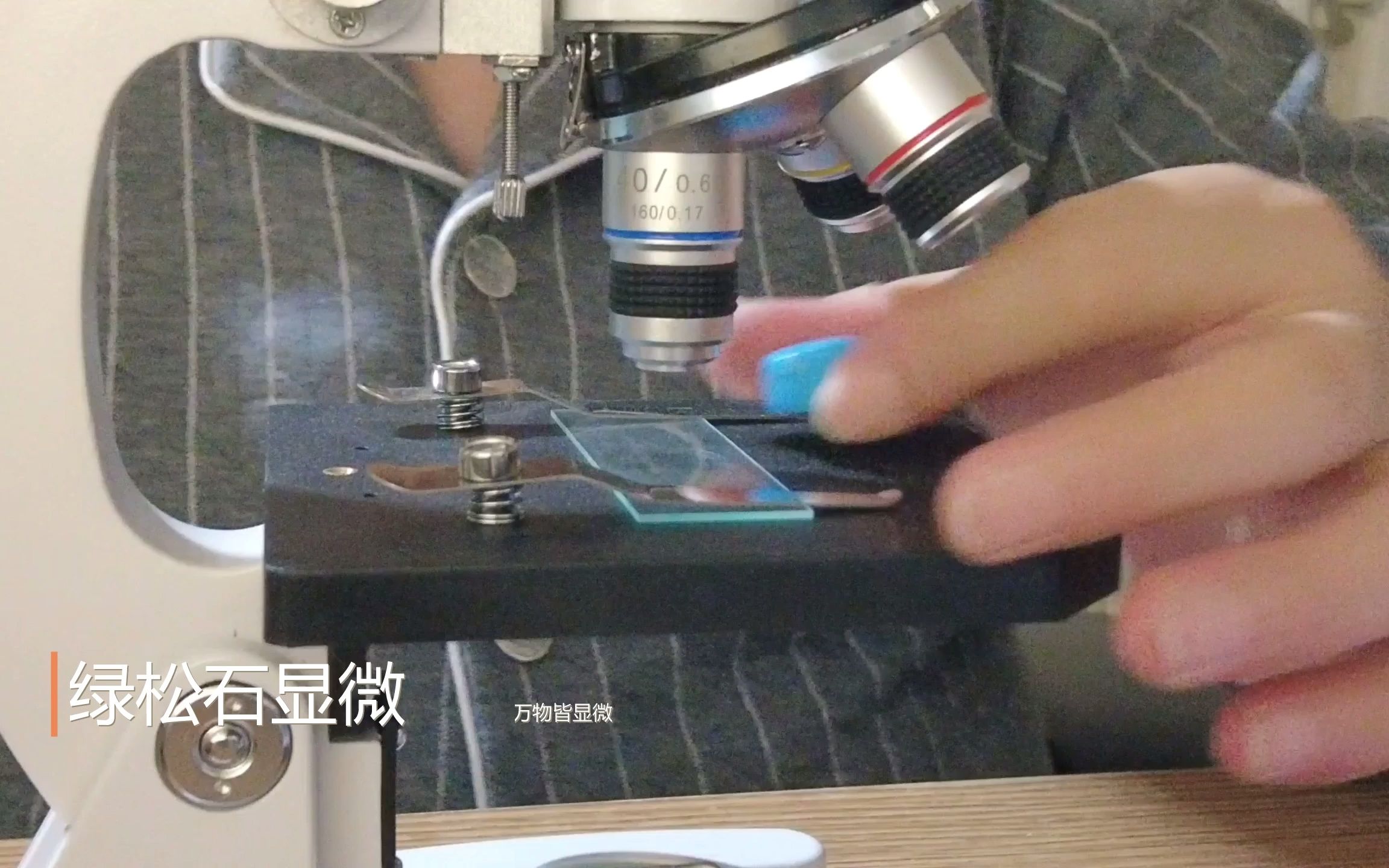 绿松石和白松石在显微镜下的对比