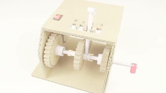 高手在民间:纸板DIY齿轮变速器,汽车换挡就是这个原理