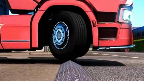 欧洲卡车是这样过减速带的,适合各种底盘低的汽车,网友,长见识了