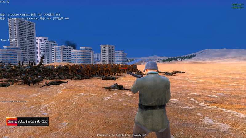 史诗战争模拟器:1000个德国士兵拿着散弹枪大战1000个黄金战士