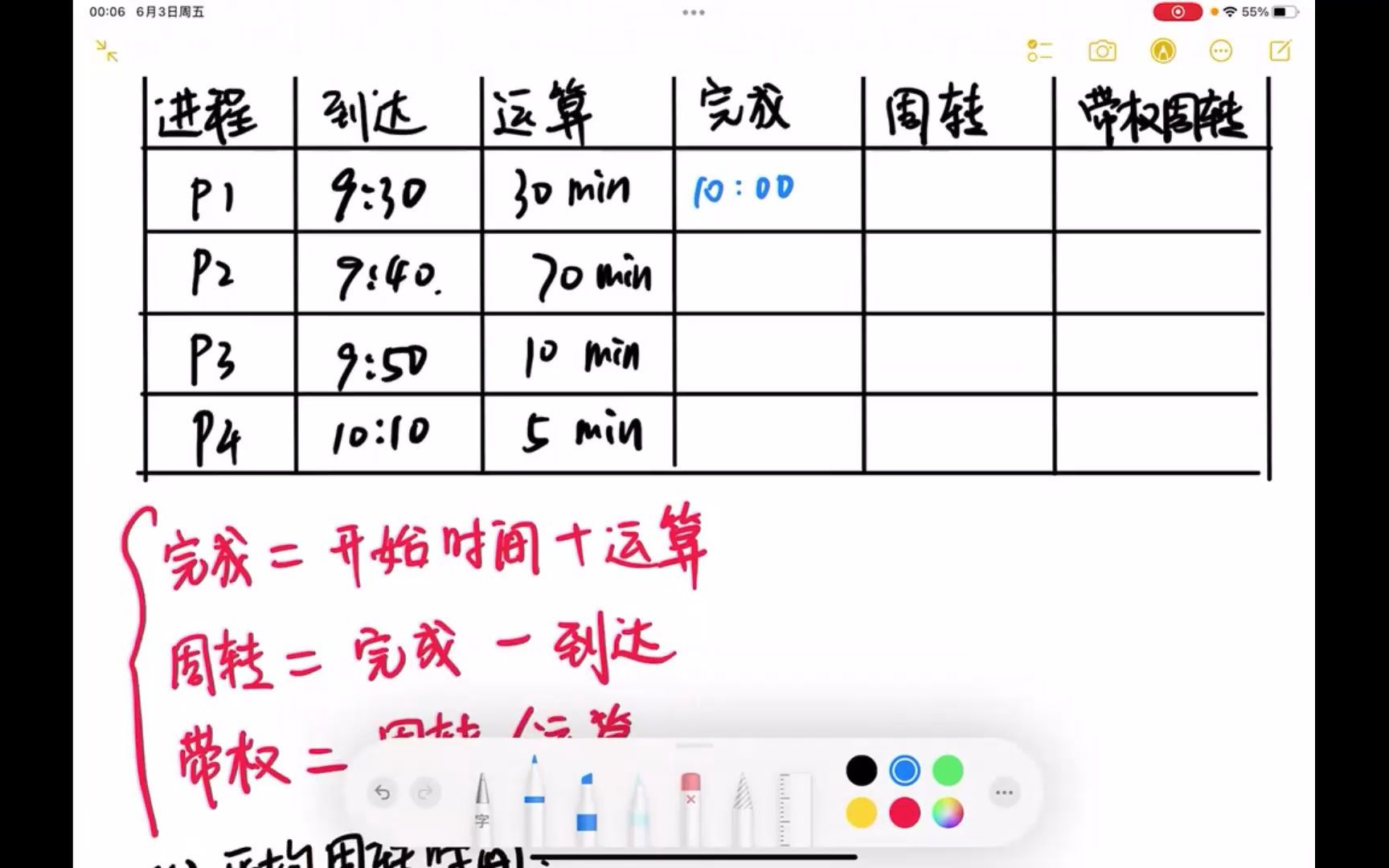 操作系统-算法调度(算法题)