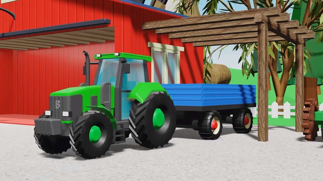 趣味工程车益智动画 第20集 超级拖拉机