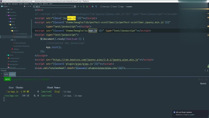 向军主讲Laravel教程中学篇:第53讲,修复Vue模板不能使用JS