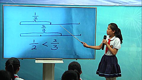 冀教版五年级数学下册《异分母分数的大小比较》(上)