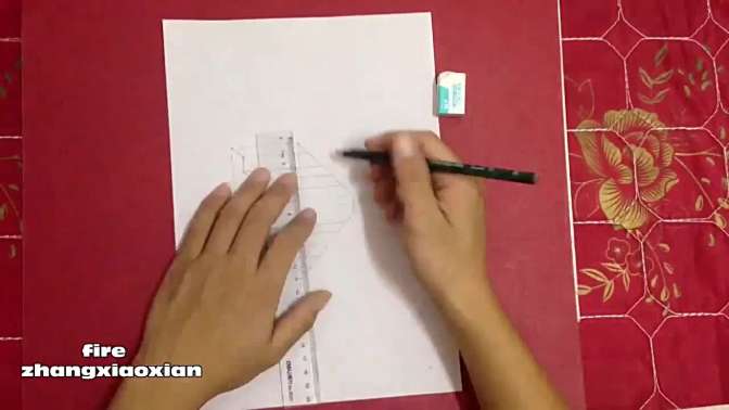 fire-张晓限:3D立体画2 正方形 楼梯过程教学