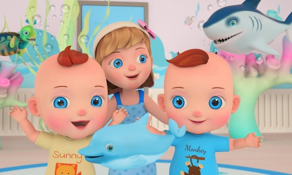 儿童卡通童谣:大姐姐与小宝宝在海底世界...