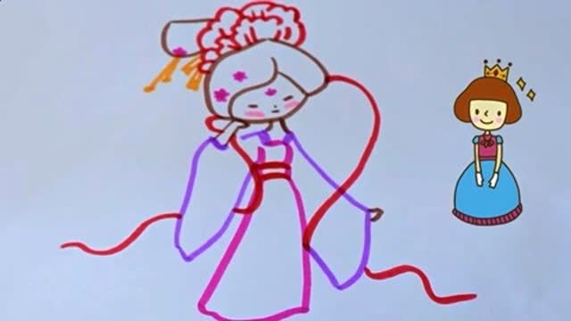 志鹏简笔画:今天教你们画小仙女,快跟我一起画吧