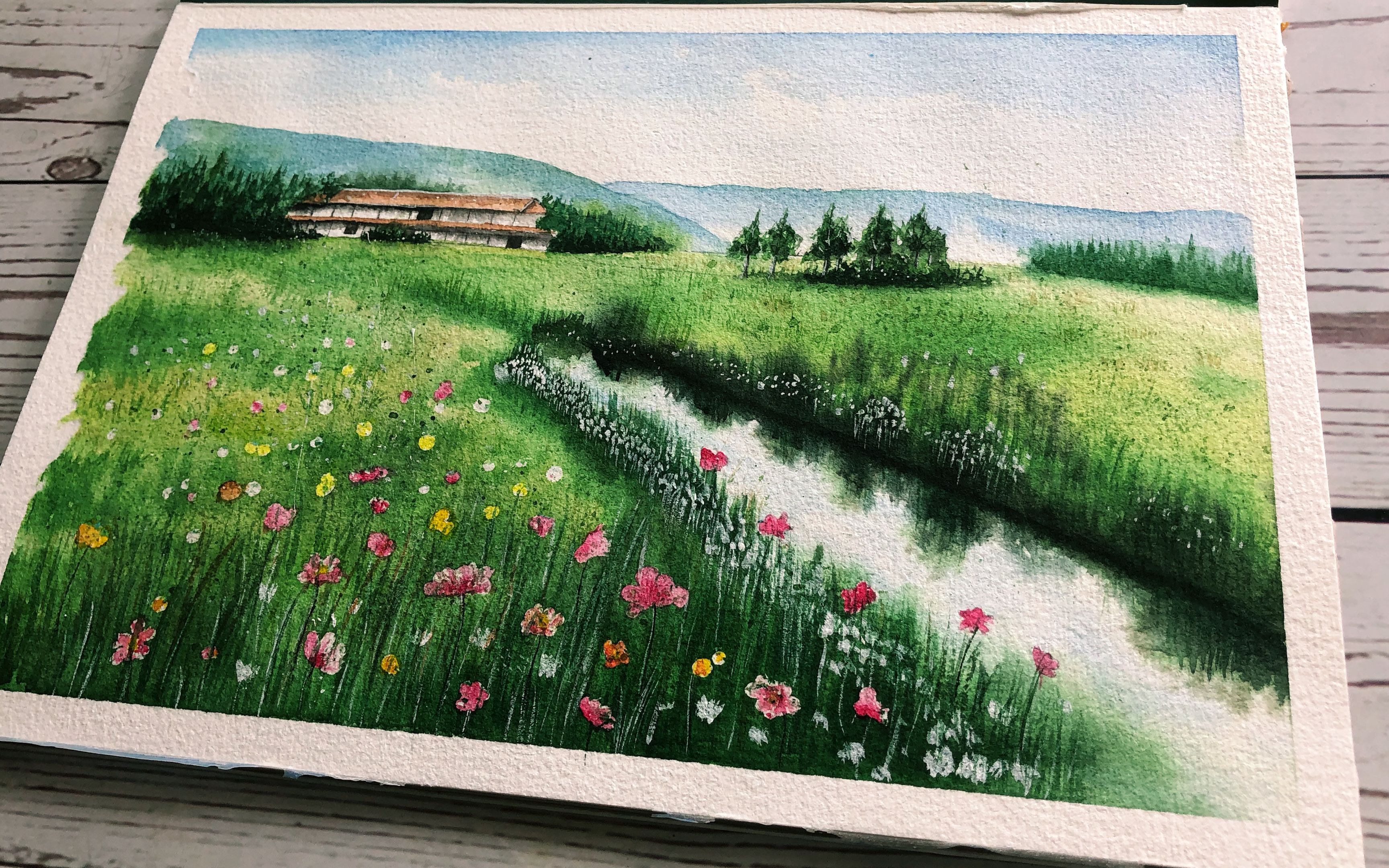 水彩教程-田园风光