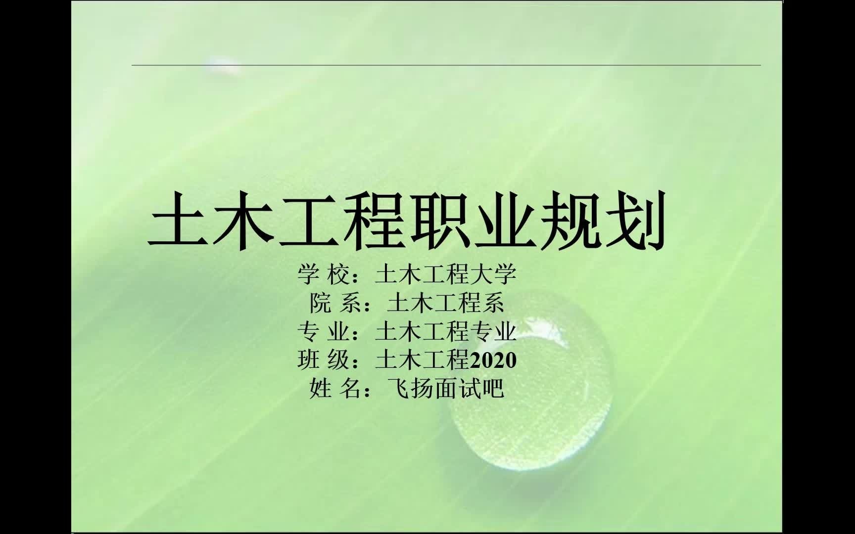 土木工程职业生涯规划模板