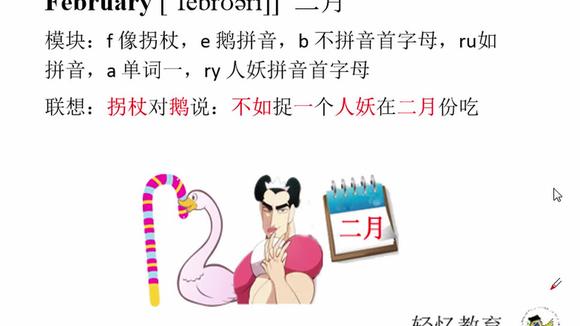 英文十二月份搞笑记忆,小学英语单词趣味联想记忆