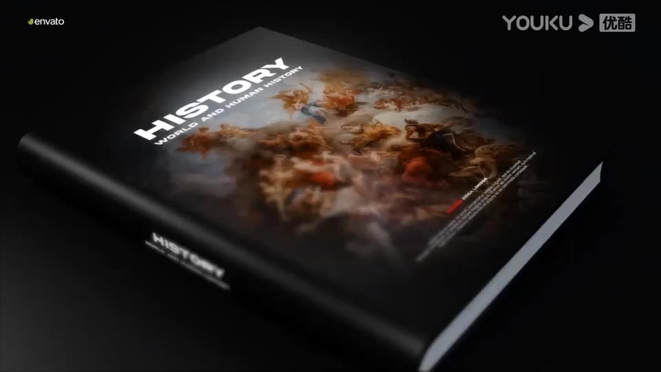 黑色背景中的3D书籍展示动画样机AE模板