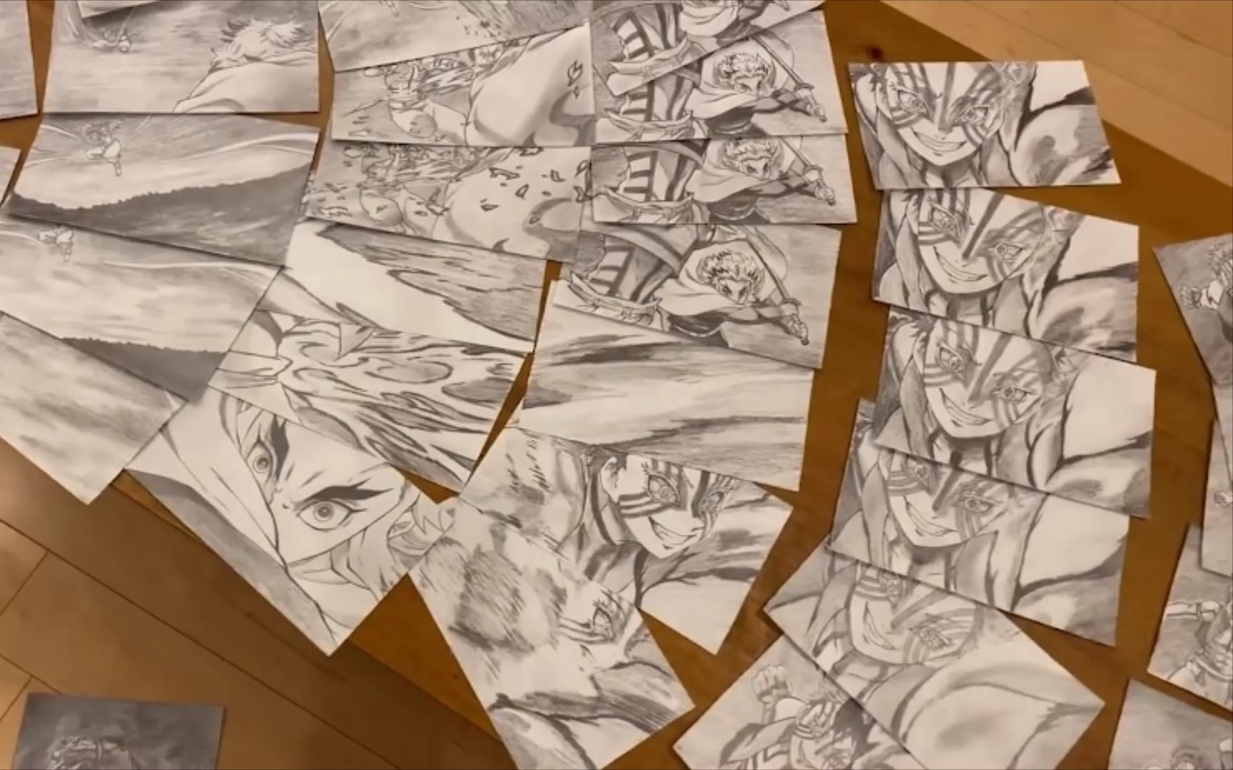 大佬爆肝300小时画出鬼灭之刃手翻书!