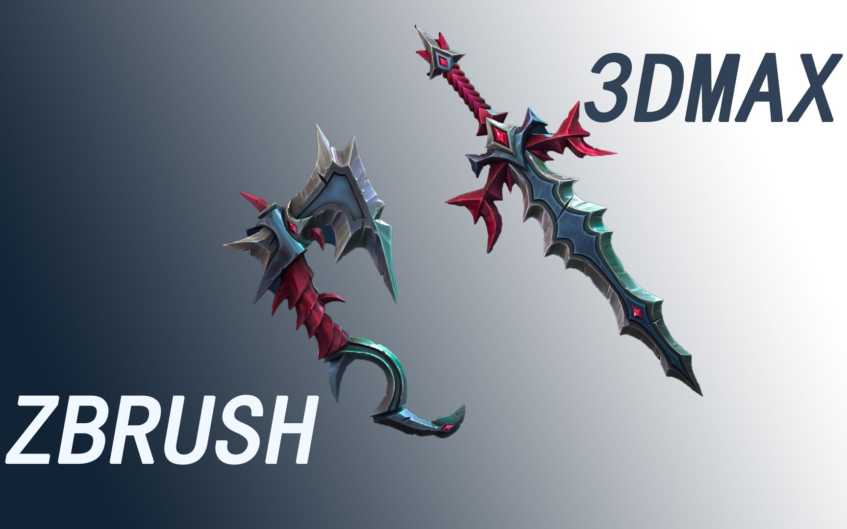 【3dmax+zbrush建模】零基础武器建模,3dmax详细布线、卡线讲解,...