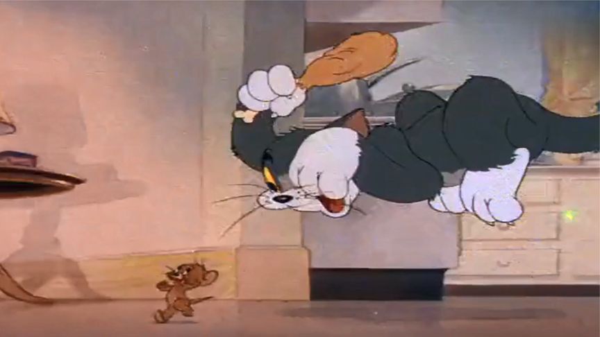 猫和老鼠:汤姆和杰瑞上演一出戏,在主人面前打架,真是会玩!