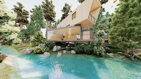 Lumion12室外景观水景渲染。