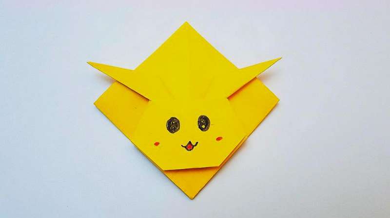 折纸王子折纸皮卡丘书签,漂亮实用,儿童折纸大全手工教程
