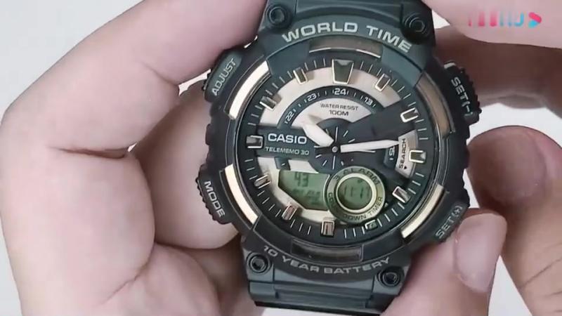 卡西欧双显电子表AEQ-110BW调表