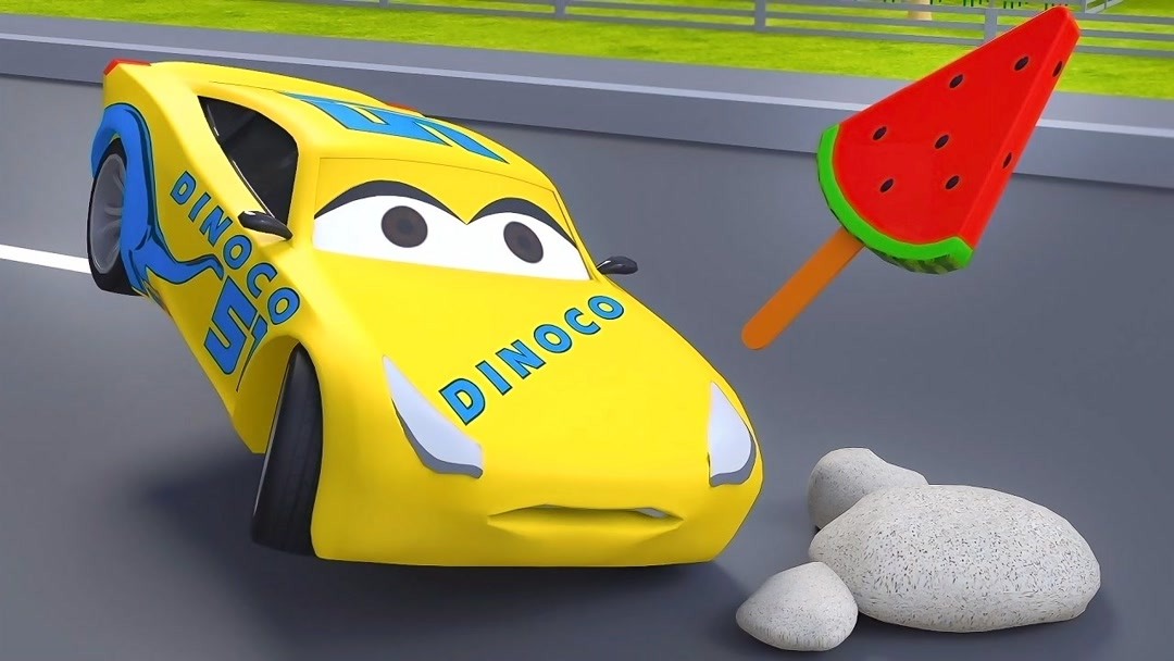 工程车动画,小汽车的冰激凌没了?大卡车来帮它