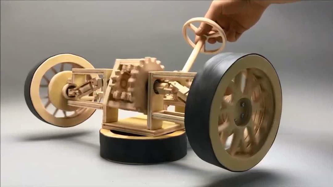 手工DIY,牛人教你制作汽车前驱车轮动力运转原理