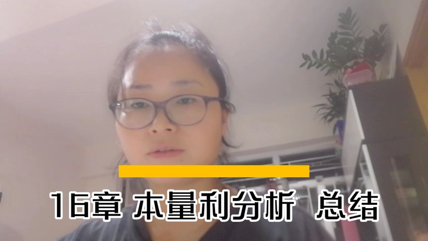 16章 本量利分析 总结