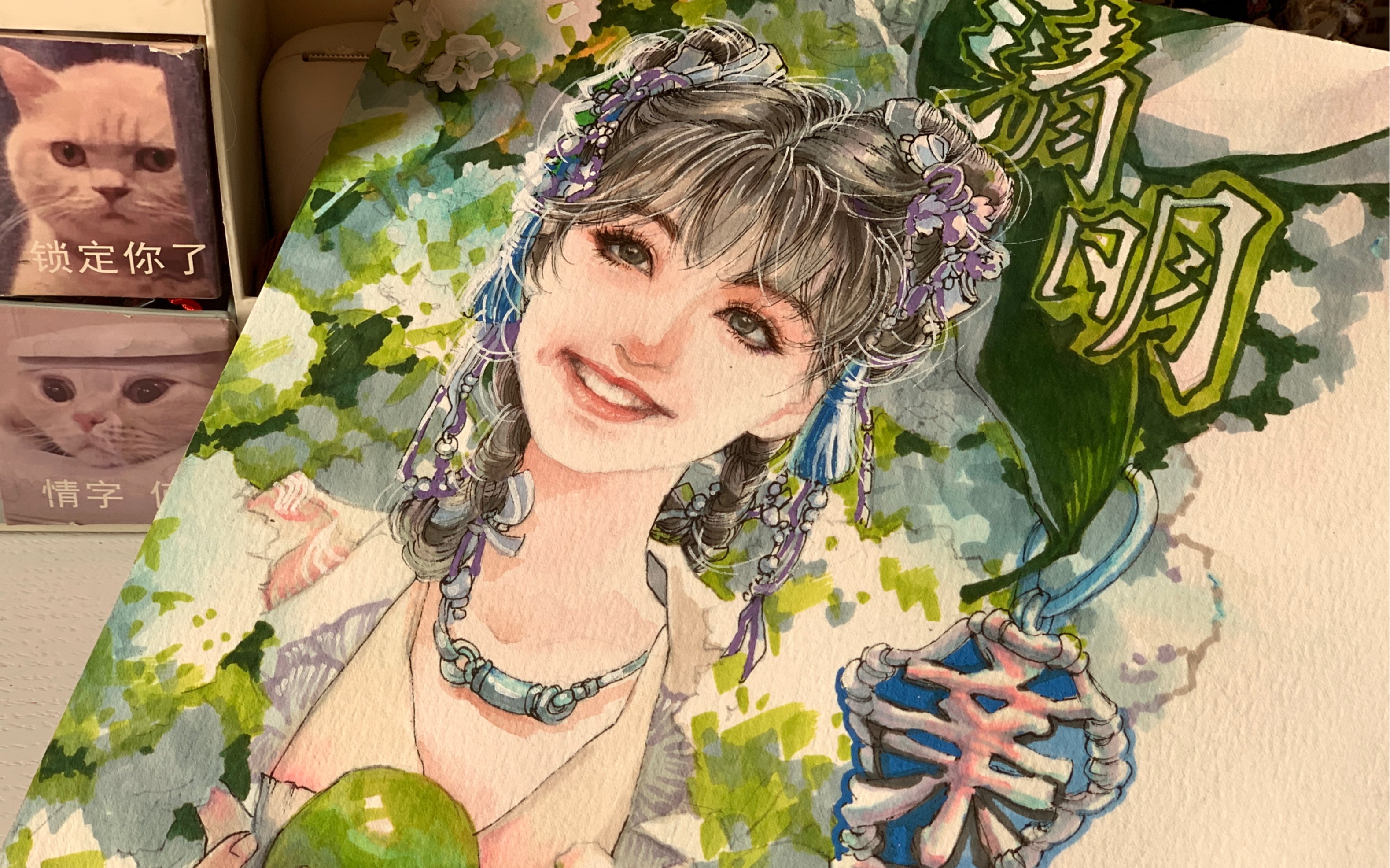 清明节的亲思,原创国风唯美手绘插画过程