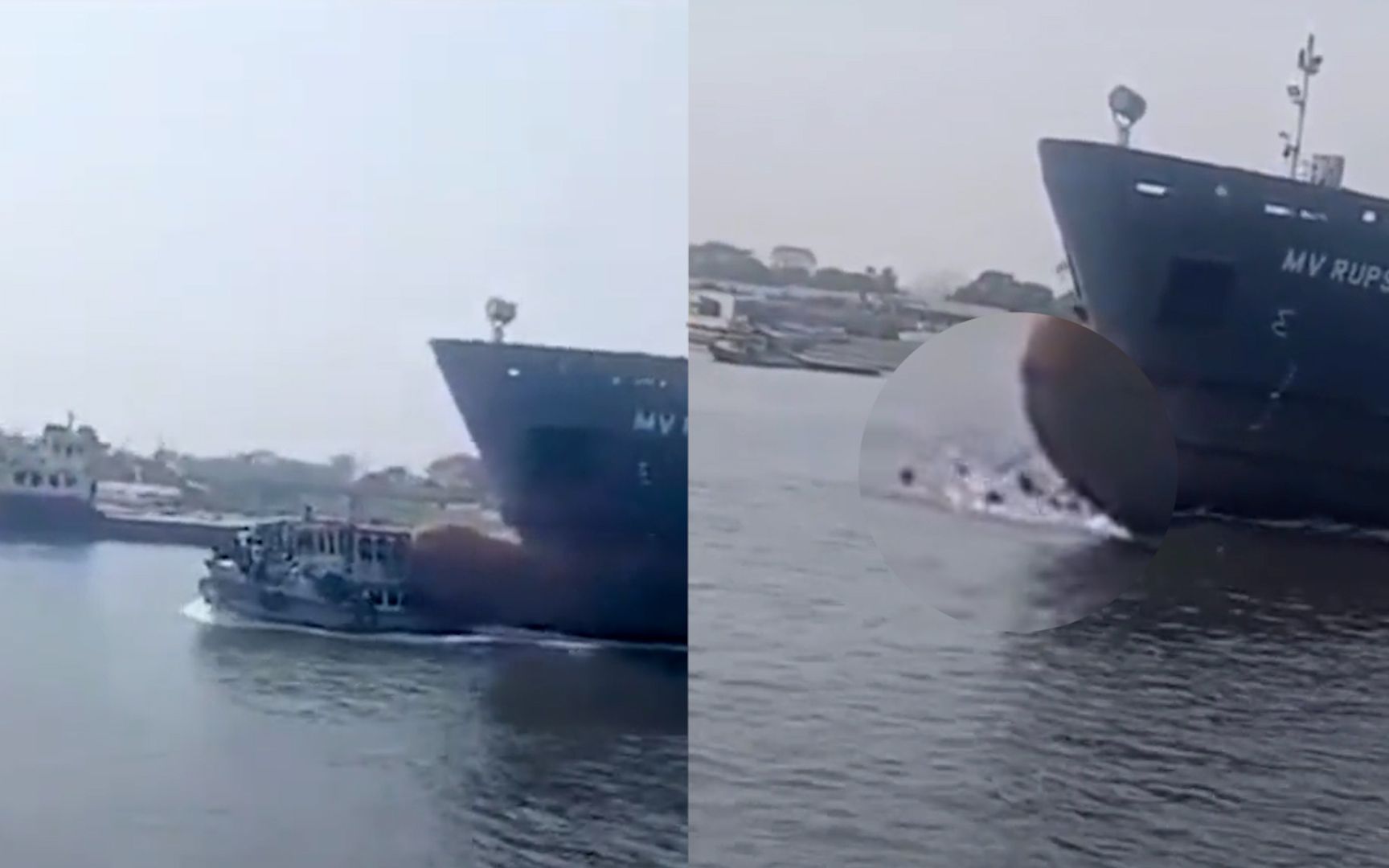 河上也有“路怒症”?国外一渡轮和货轮“斗气”,导致船翻人失踪