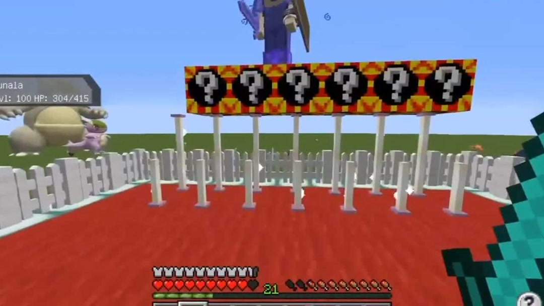 我的世界:用不着超级神兽登场了!幸运方块宝可梦对战