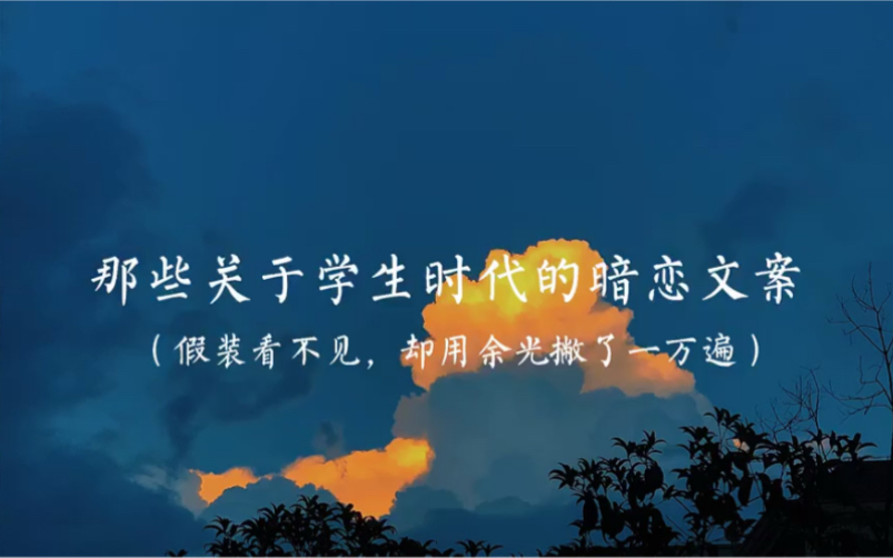 ...所有不经意的偶遇都是我精心策划的 ” | 那些关于学生时代的暗恋文案