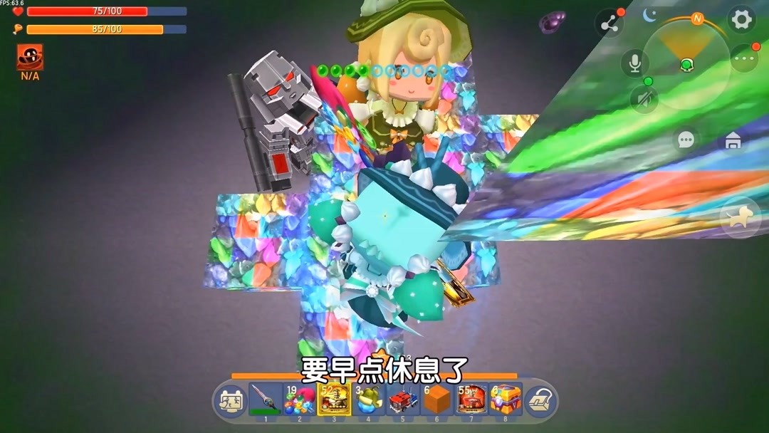 迷你世界:奥特之王在手,口水喵在太空可以召唤美美的彩色钻石矿
