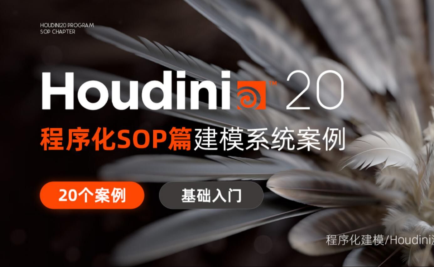 从零到程序化专家:Houdini基础建模20案例全掌握!Houdini20程序化...