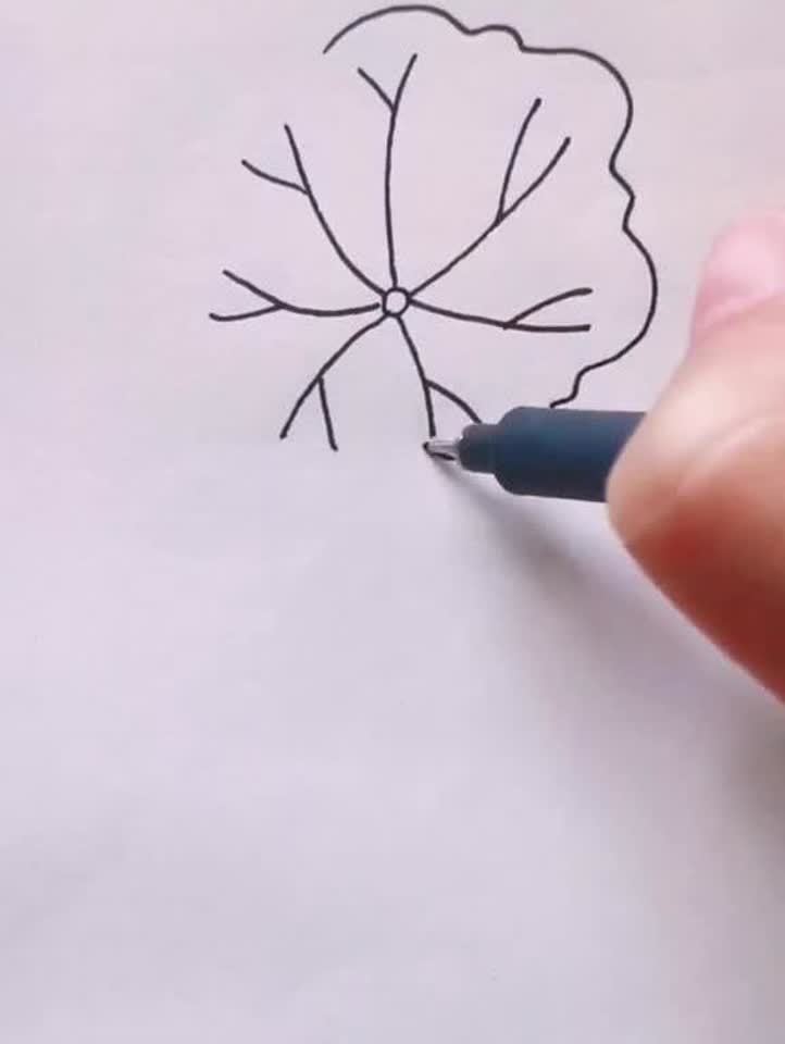 用Y画荷叶~荷叶简笔画简笔画创意简