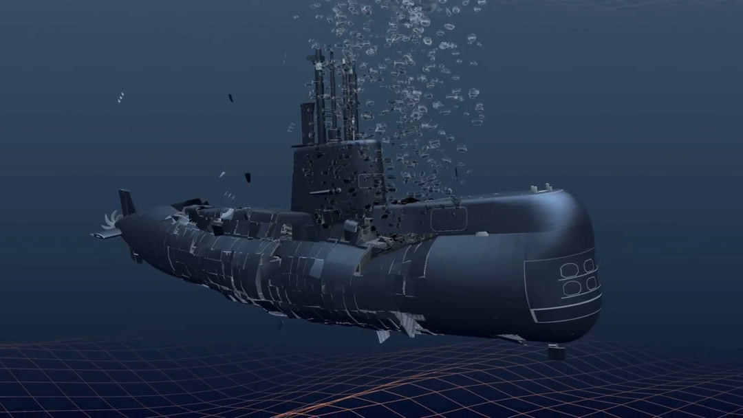 潜水艇被海水压扁会怎样?零件开始散落,3D动画模拟惊险全过程