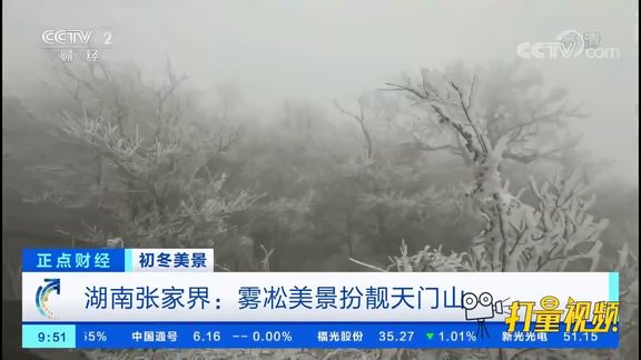 湖南张家界:雾凇美景扮靓天门山|正点财经