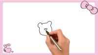 儿童简笔画学习 第一季 第173集 怎么画可爱的小熊