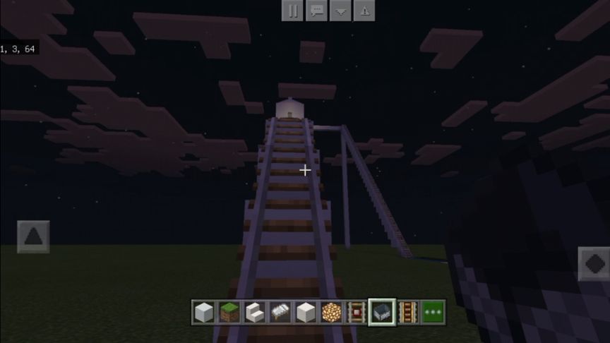 在mc中造了一个过山车(转了五圈)