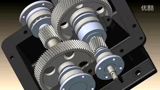 二级同轴减速器 3D传动动画 东北大学陈宫作品