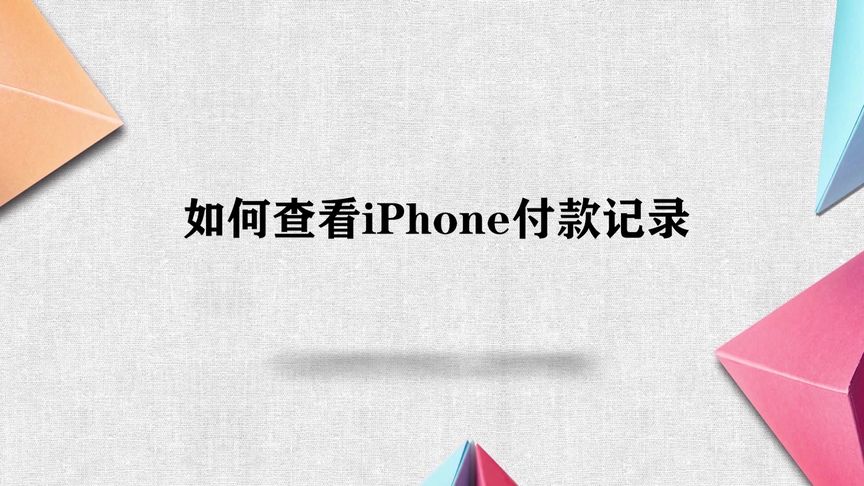 如何查看iPhone付款记录
