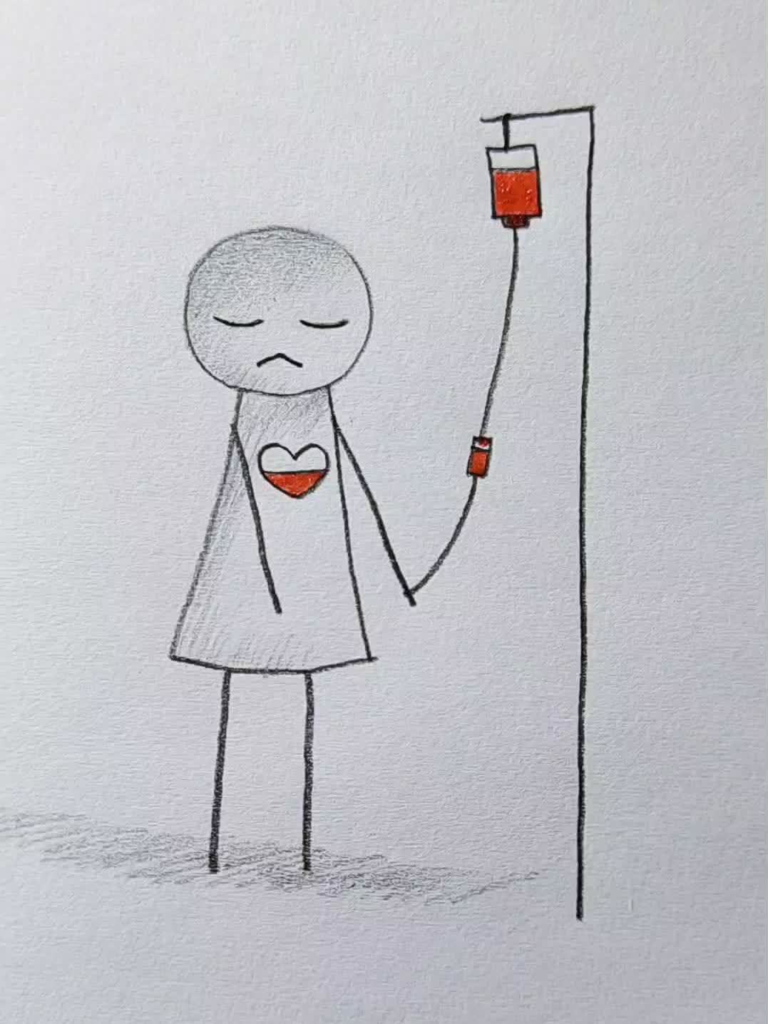 ...画简单的小人儿,像不像需要充电的某人#简笔